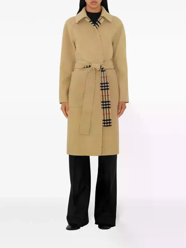 Burberry Reversible Wool Coat With Vintage Check Pattern