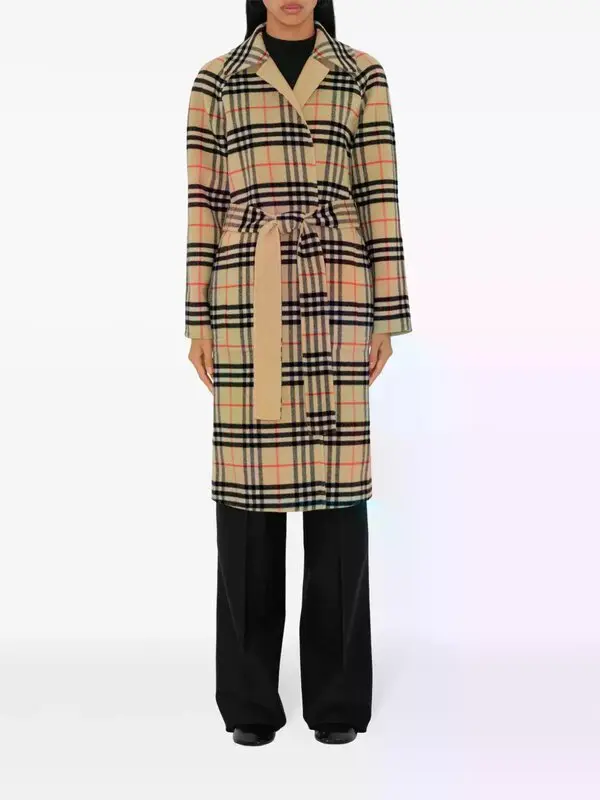 Burberry Reversible Wool Coat With Vintage Check Pattern