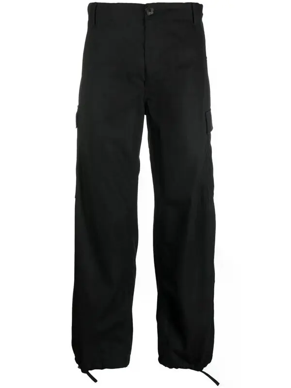 Kenzo Cotton Cargo Trousers - Black