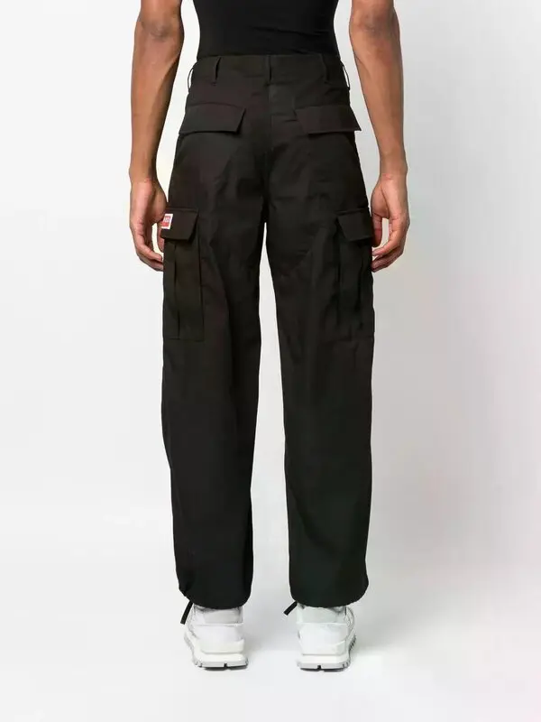 Kenzo Cotton Cargo Trousers - Black