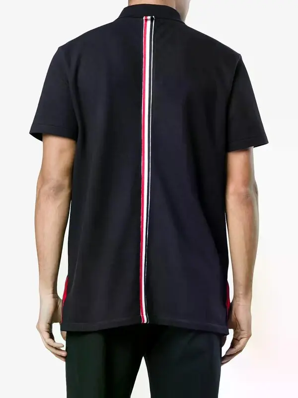 Thom Browne Center-back Stripe Piqué Polo - Blue