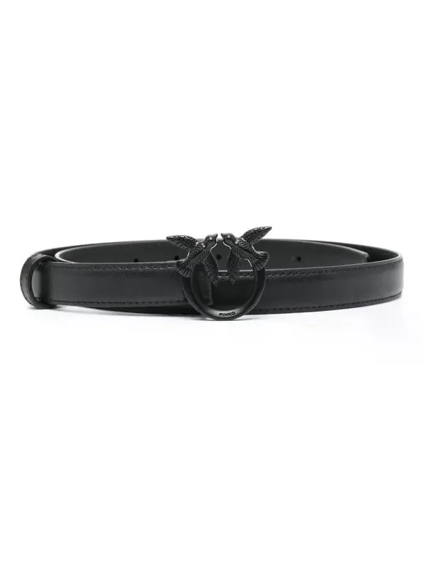 Pinko Love Birds Buckle Thin Belt - Black