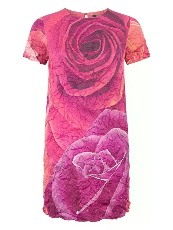 Roberto Cavalli Rose-print Mini Dress