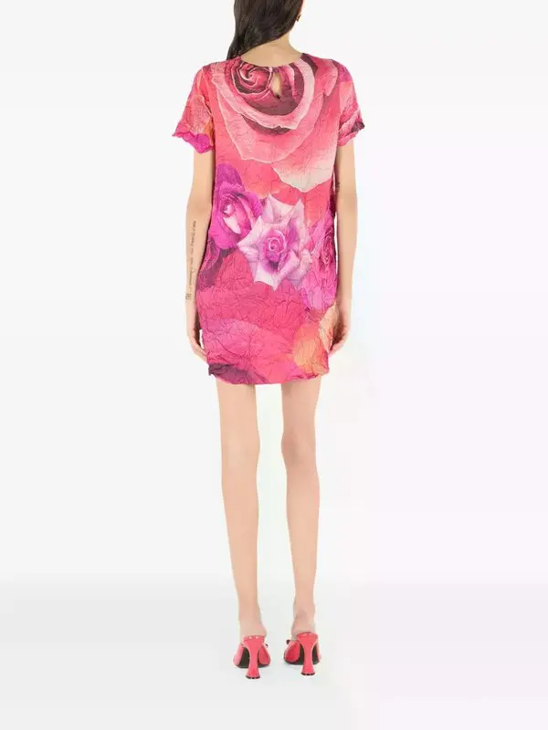 Roberto Cavalli Rose-print Mini Dress