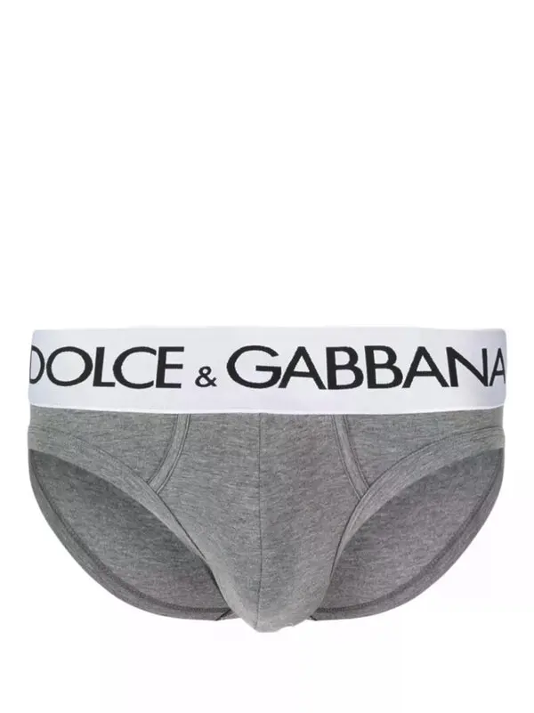 Dolce & Gabbana Logo-waistband Stretch Briefs - Grey