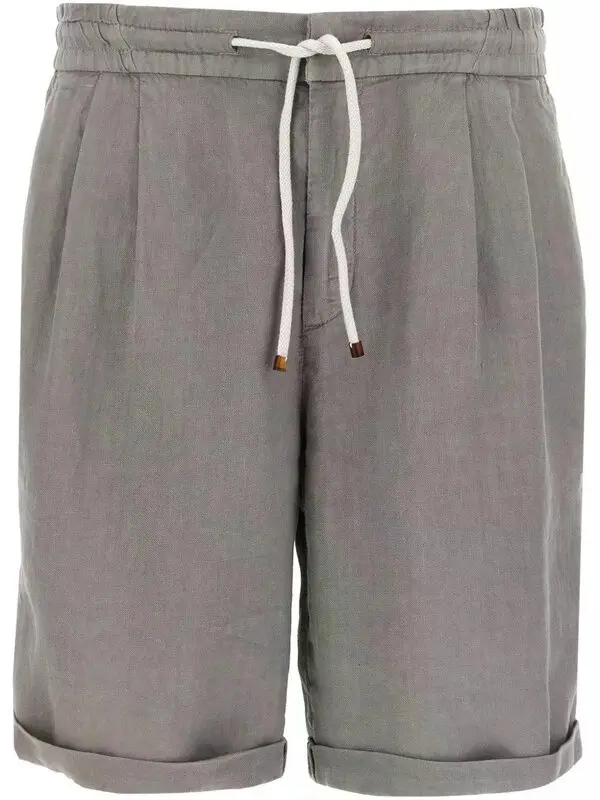 Brunello Cucinelli Linen Bermuda Shorts - Grey