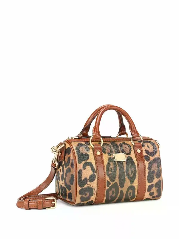 Dolce & Gabbana Small Crespo Leopard-print Satchel Bag - Brown