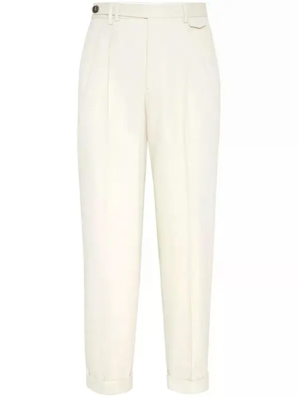 Brunello Cucinelli Pressed-crease Tapered Trousers