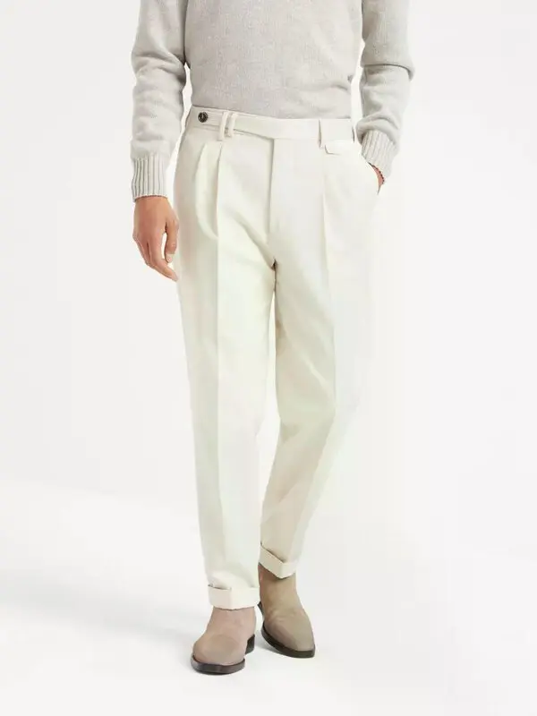 Brunello Cucinelli Pressed-crease Tapered Trousers