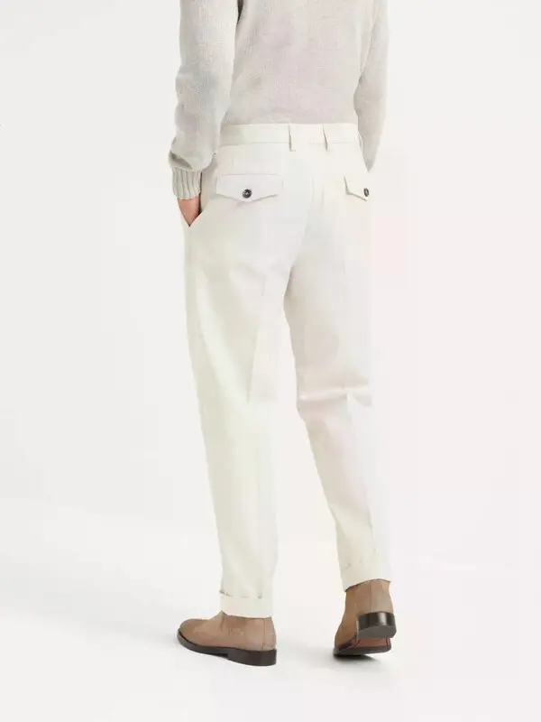 Brunello Cucinelli Pressed-crease Tapered Trousers