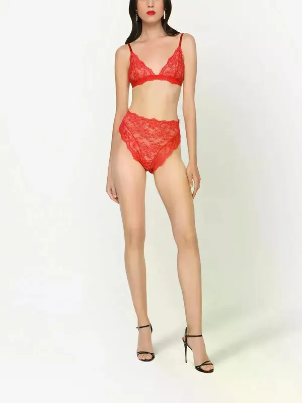 Dolce & Gabbana High-waisted Lace Briefs - Red