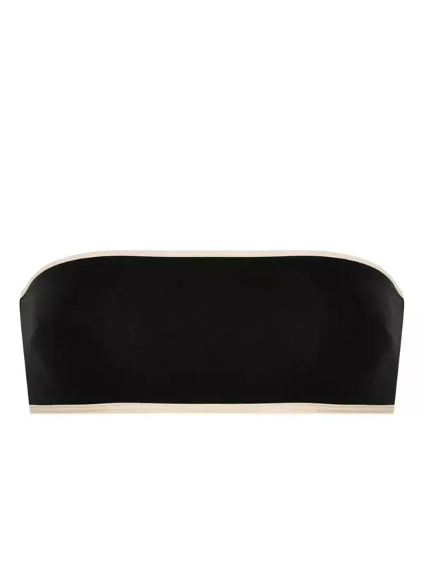 TOTEME Striped-edge Strapless Bikini Top - Black