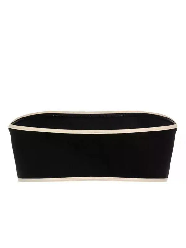 TOTEME Strapless Bikini Top With Contrasting Trim - Black