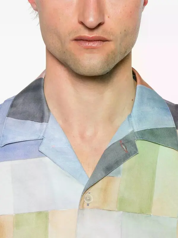 Paul Smith Colourblock-print Short-sleeve Shirt