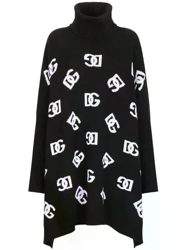 Dolce & Gabbana Logo-jacquard Roll-neck Poncho