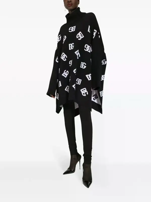 Dolce & Gabbana Logo-jacquard Roll-neck Poncho