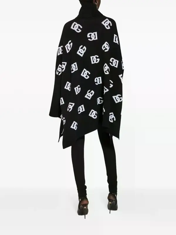 Dolce & Gabbana Logo-jacquard Roll-neck Poncho
