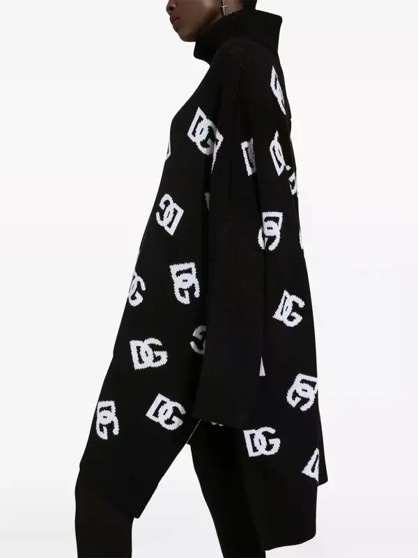 Dolce & Gabbana Logo-jacquard Roll-neck Poncho