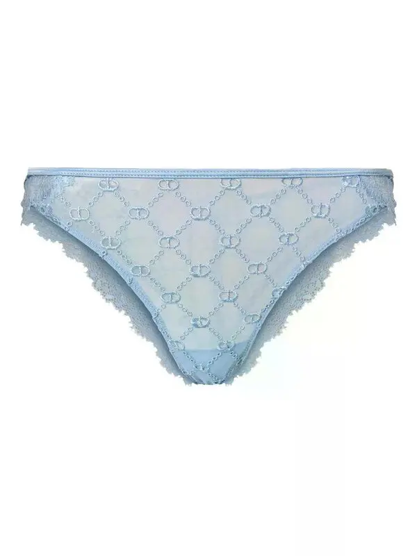 TWINSET Frayed Lace Thong - Blue