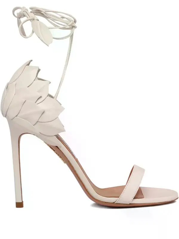AQUAZZURA Hibiscus Leather Sandals - Neutrals