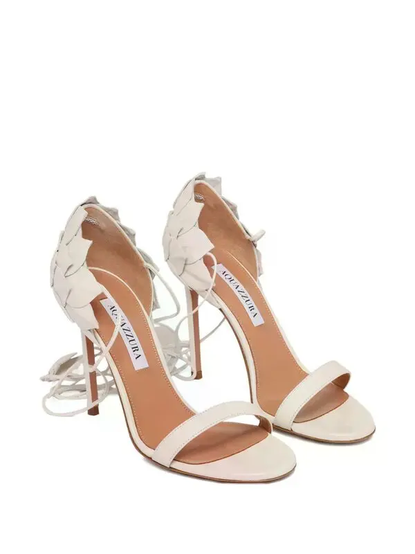 AQUAZZURA Hibiscus Leather Sandals - Neutrals
