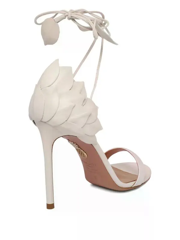 AQUAZZURA Hibiscus Leather Sandals - Neutrals