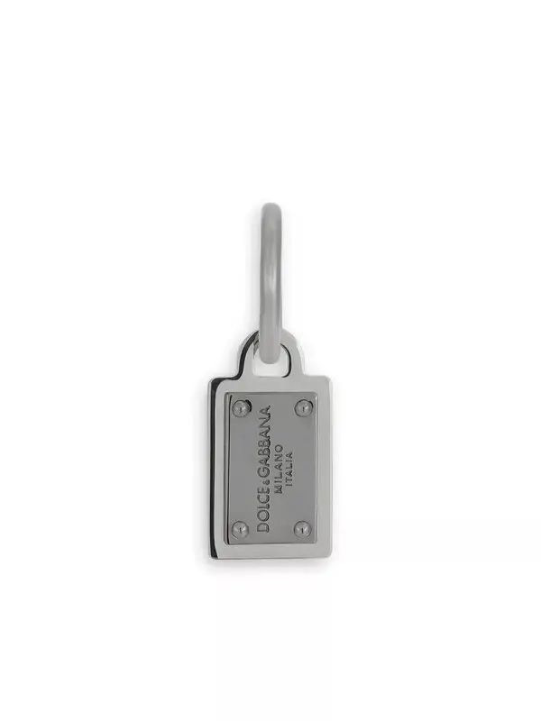 Dolce & Gabbana Logo Tag Earrings - Silver
