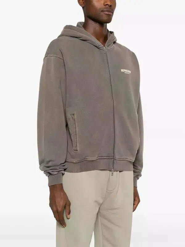 REPRESENT Logo-print Hoodie - Grey
