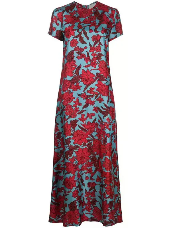La DoubleJ Floral Print Swing Dress - Red