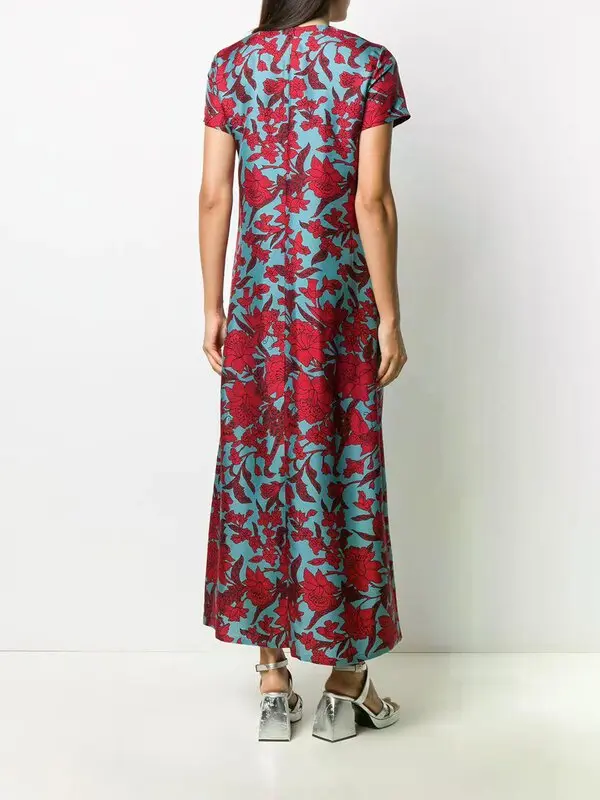 La DoubleJ Floral Print Swing Dress - Red