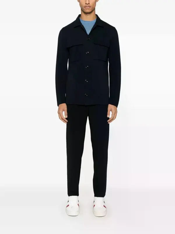 LARDINI Midnight Cotton Shirt Jacket