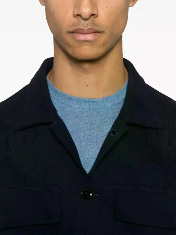 LARDINI Midnight Cotton Shirt Jacket