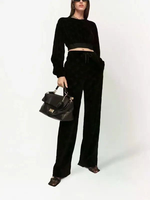 Dolce & Gabbana Dg-logo Flocked Track Pants