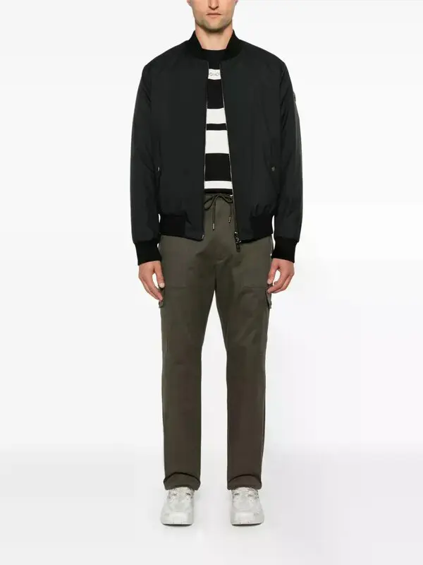 Moncler Logo-patch Straight-leg Trousers - Green