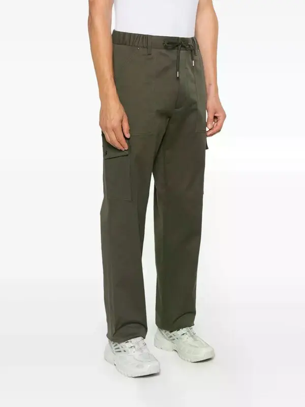Moncler Logo-patch Straight-leg Trousers - Green