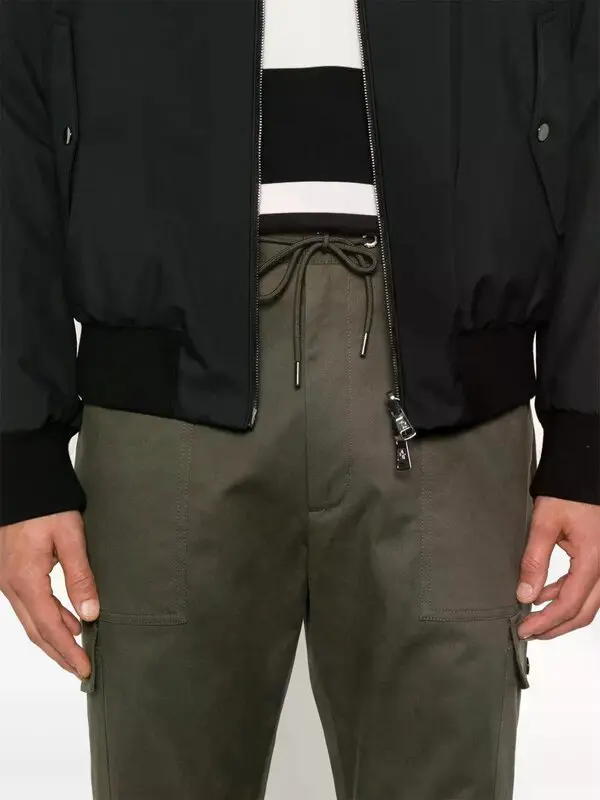 Moncler Logo-patch Straight-leg Trousers - Green