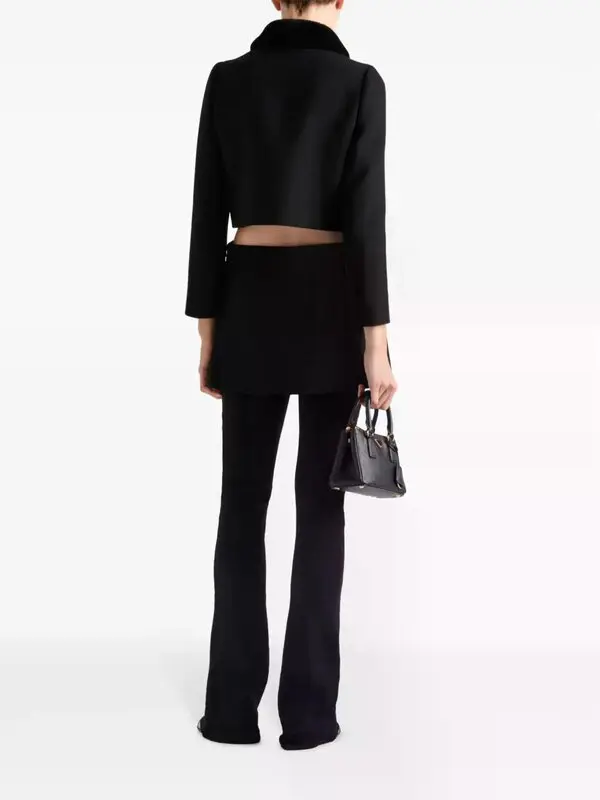Prada Single-breasted Jacket With Shearling Trim