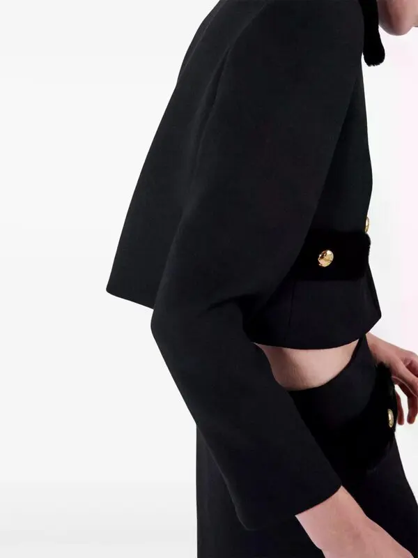 Prada Single-breasted Jacket With Shearling Trim