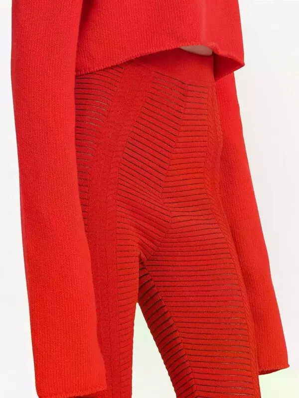 Balmain High-waisted Sheer Knitted Leggings