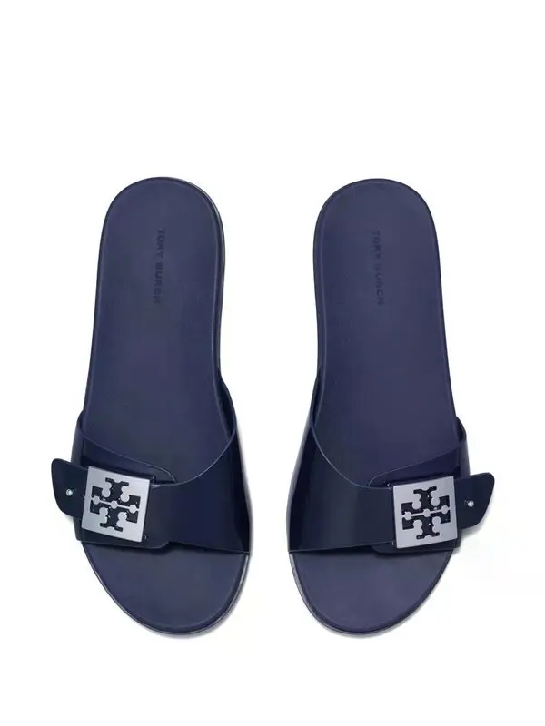 Tory Burch Mellow Slide Sandals With Decorative Buckle - Blue