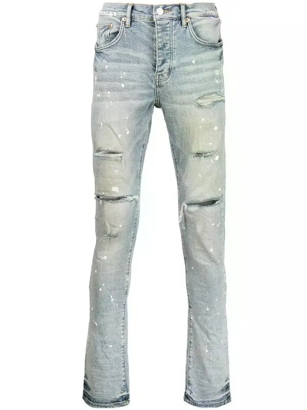 PURPLE BRAND Paint Splatter Slim-fit Jeans