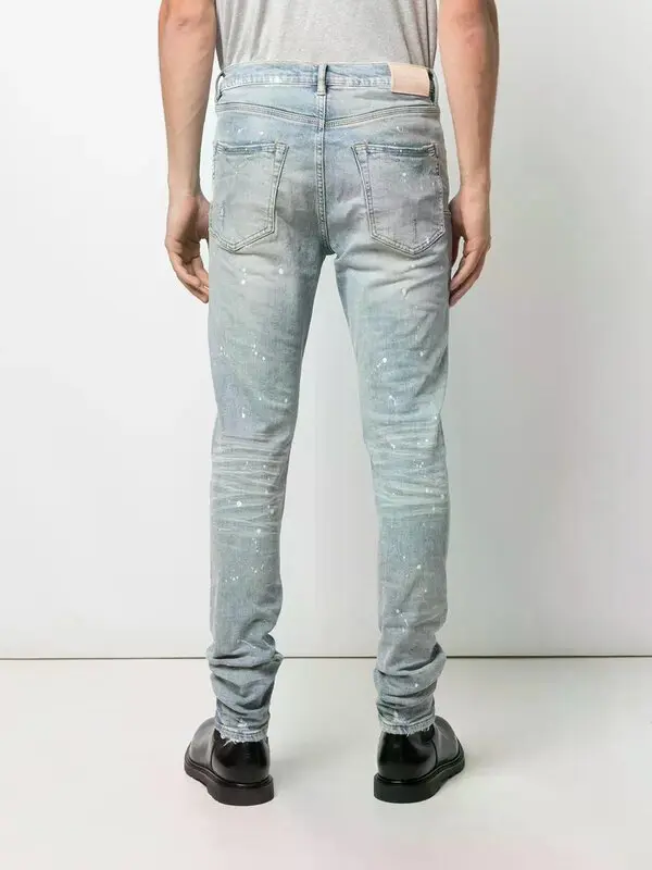 PURPLE BRAND Paint Splatter Slim-fit Jeans