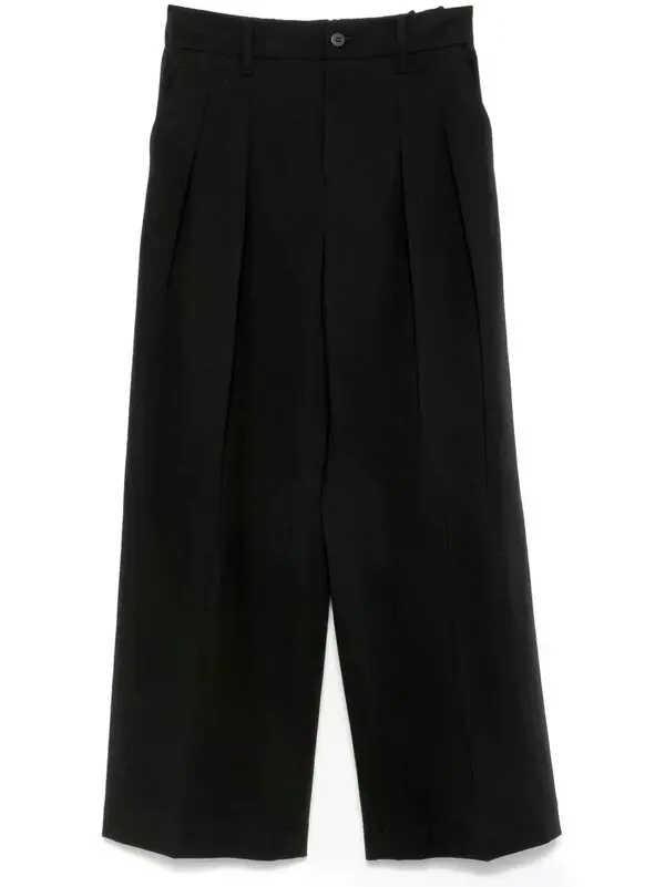 Issey Miyake Wool Gabardine Wide-leg Trousers