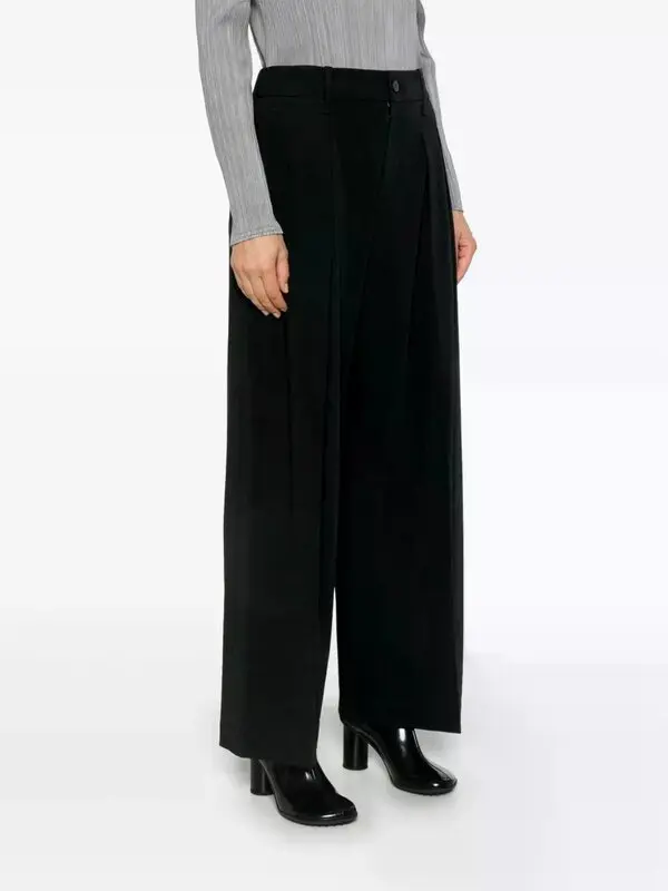 Issey Miyake Wool Gabardine Wide-leg Trousers