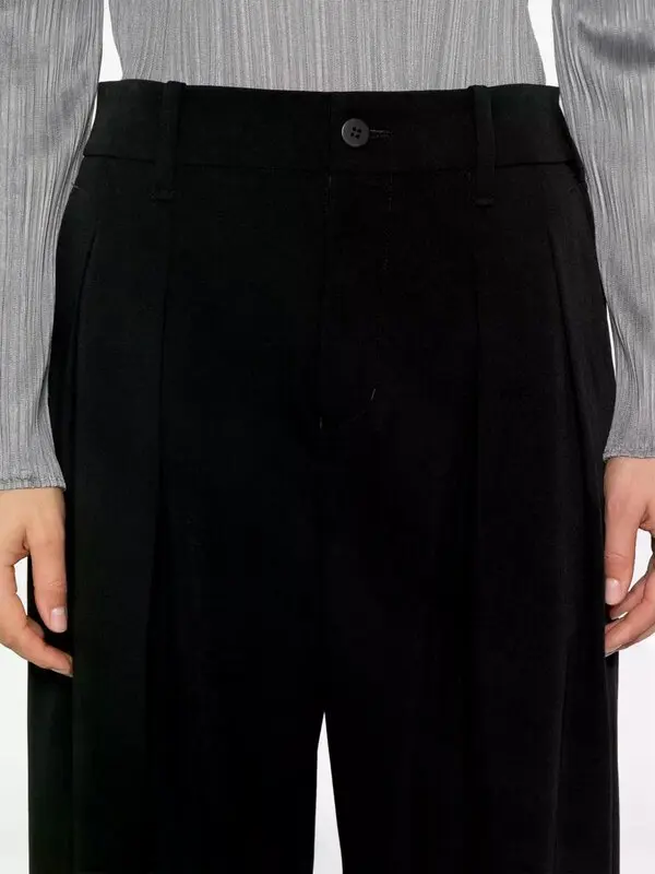 Issey Miyake Wool Gabardine Wide-leg Trousers