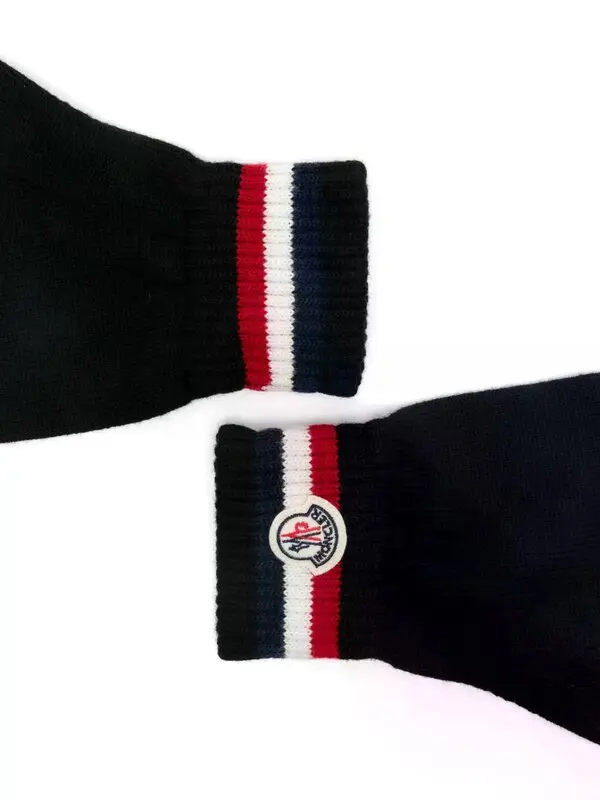 Moncler Tricolour-stripe Wool Gloves