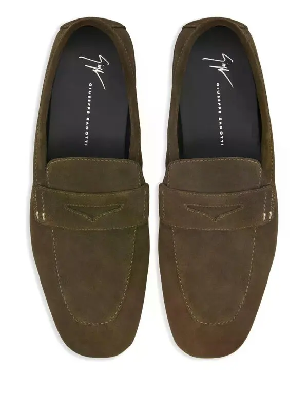 GIUSEPPE ZANOTTI Cristophe Suede Loafers - Green