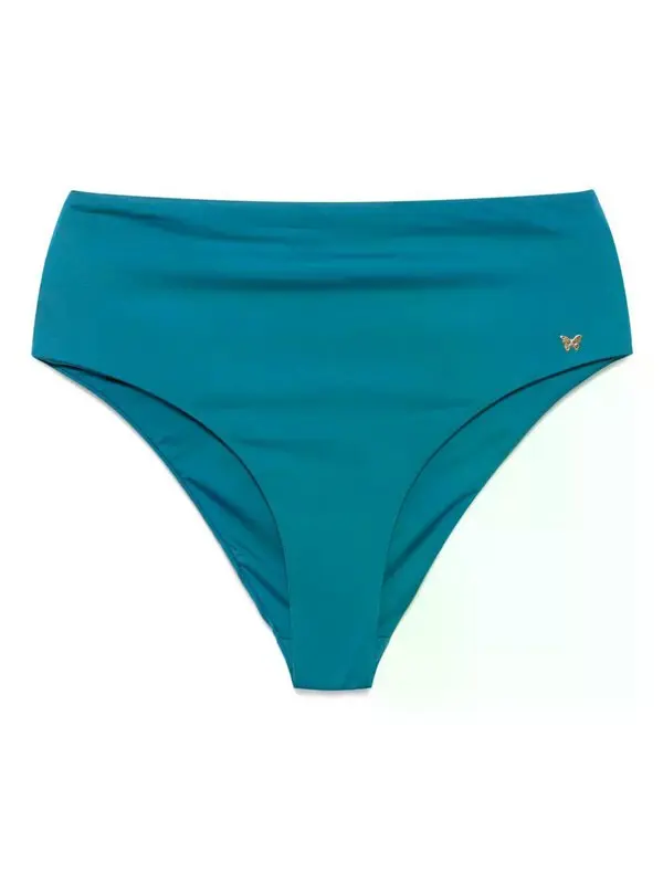 Kiki De Montparnasse Lace-up High-waisted Bikini Bottom - Blue