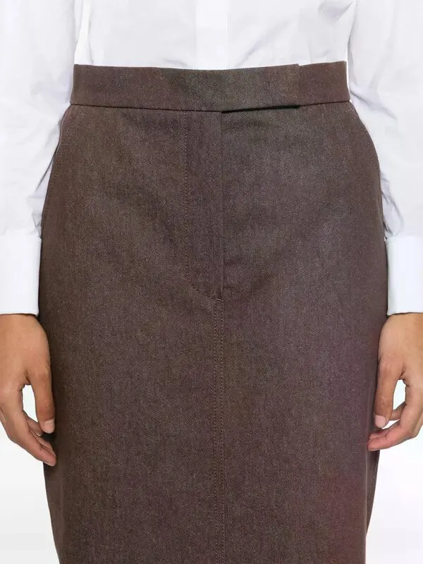 Max Mara Pianosa Midi Skirt - Brown