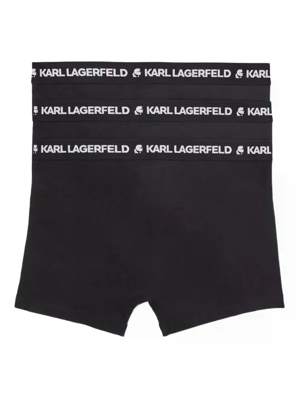 Karl Lagerfeld Logo-waistband Boxer Short Set Of Three - Black